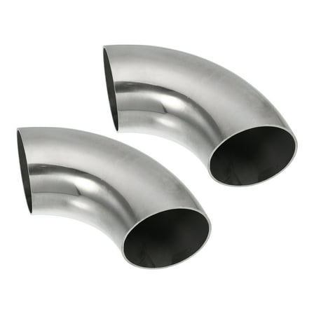 Unique Bargains 2pcs 2.75 Inch 90 Degree Mandrel Bend Elbow Stainless ...