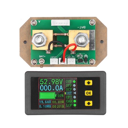 90V 0-100A Digital Lcd Display Coulometer 2-Way Current Measurement ...