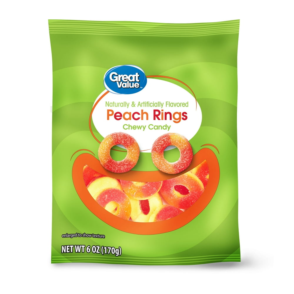 Great Value Peach Rings Chewy Candy, 6 oz - Walmart.com - Walmart.com