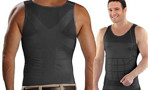 Men's Waist Magic Compression Slim Body Shaper- Black- Muscle Shirts ...