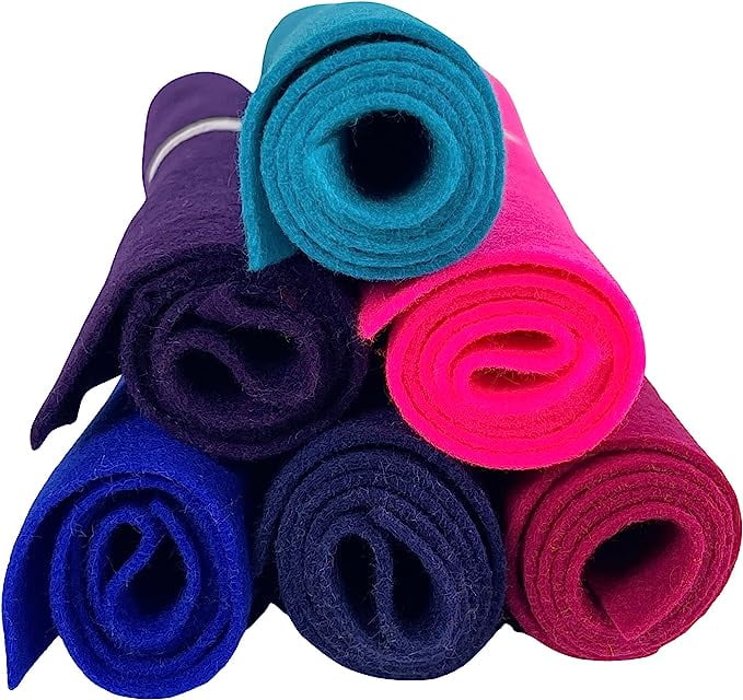 FabricLA Craft Felt Rolls 6 Pieces - 12" X 18" Inches Assorted Color ...