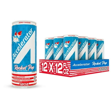 Accelerator Sports Cherry Ice Pop Energy Drink, 12 Fl Oz (Pack of 12 ...