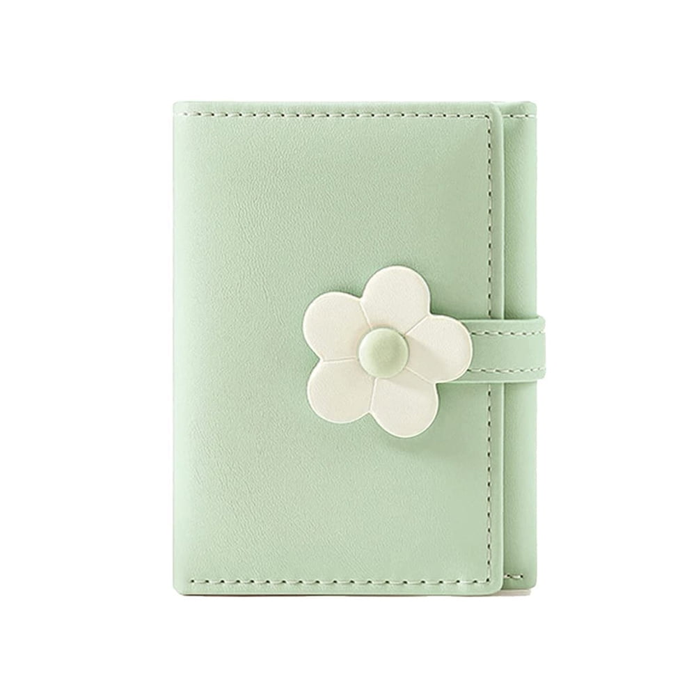 Simple and cute small flower student wallet, fashionable three-fold ...