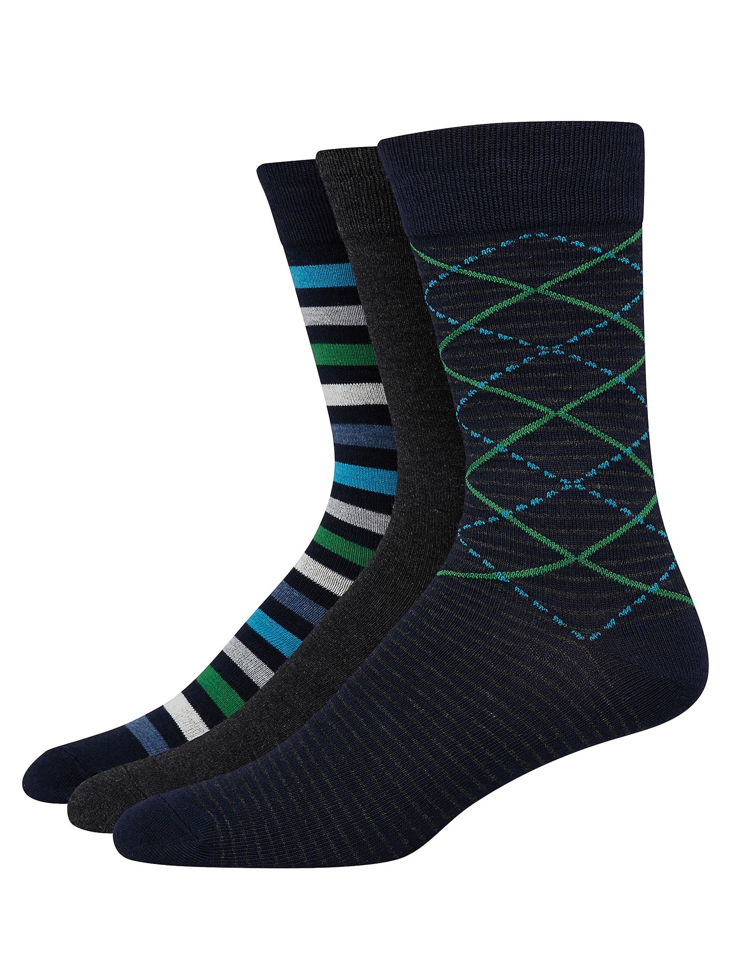 Hanes Ultimate Men's FreshIQ Men's Assorted Dress Socks 3-Pack ...