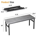 31.5 Inch Folding Computer Desk Grey For Home Office Bedroom Dorm Space ...