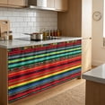 Colored Stripes Cabinet Curtain, Ethnic Style Abstract Modern Art Sink ...