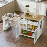 CBJCBJ 71.65" L Expandable Retractable Kitchen Island on Wheels with ...