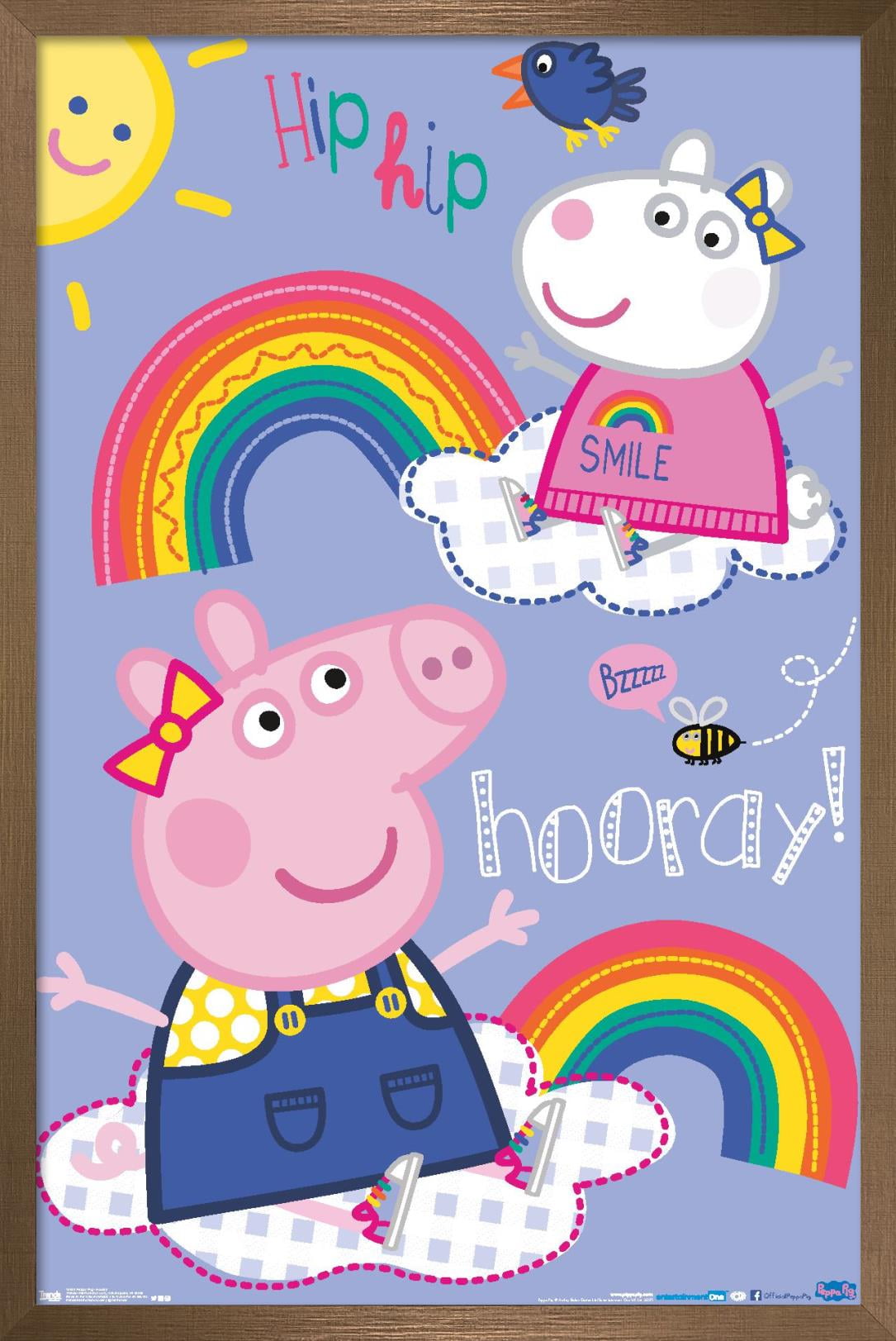 Peppa Pig - Hooray Wall Poster, 22.375" x 34", Framed - Walmart.com