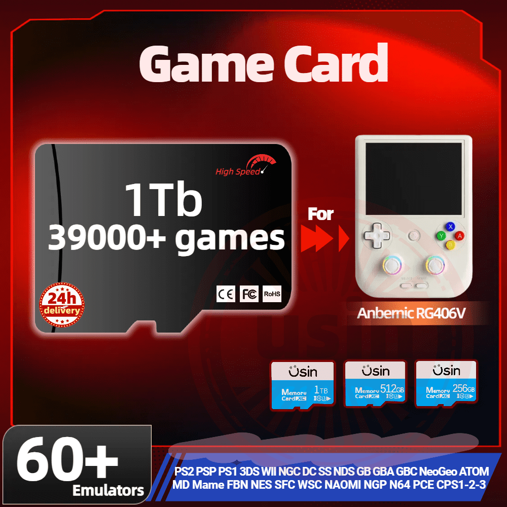TF Game Card For Anbernic RG406V All Emulator Pre-install Retro PS2 PSP ...
