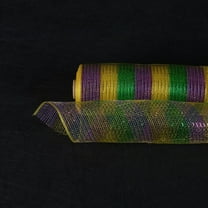 Mardi Gras - Poly Deco Mesh Wreath Material with Laser Mono Stripe ...