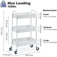 Kingrack 3 Tier Rolling Cart, No Screw Metal Utility Cart, Easy ...