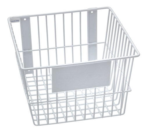 Rack'Em #9190-W Mount Anywhere White Wire Basket 12"x12"x8" with Label ...