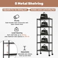 EDX 5 Tier Heavy Duty Adjustable Wire Shelving with Wheels, Storage ...