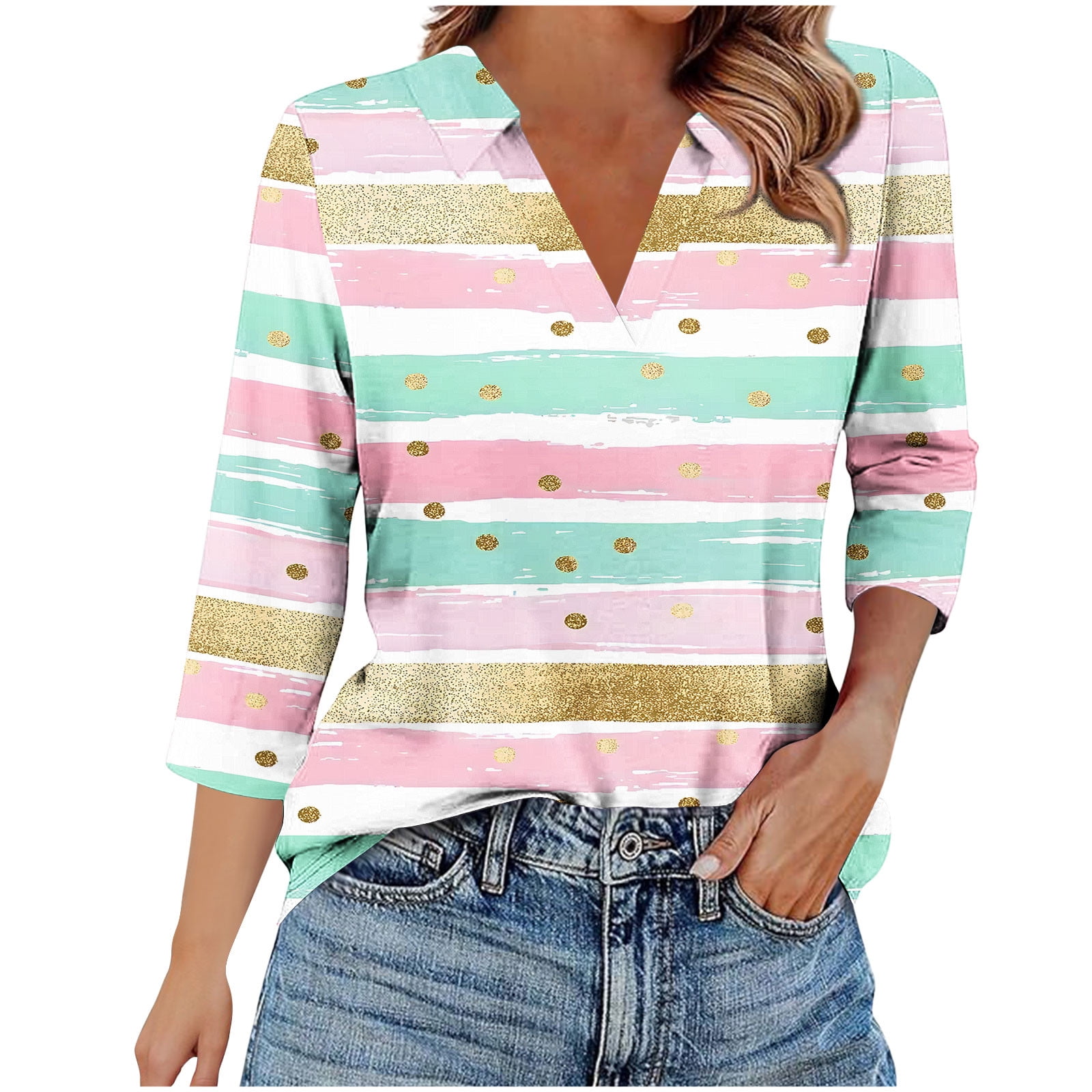 Click here for Unbranded T-Shirts For Women - 3/4 Sleeve Casual T... prices