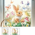 Happy Easter Bunny Window Clings 1 Sheet, Rabbit Chick Eggs Flower Wall ...