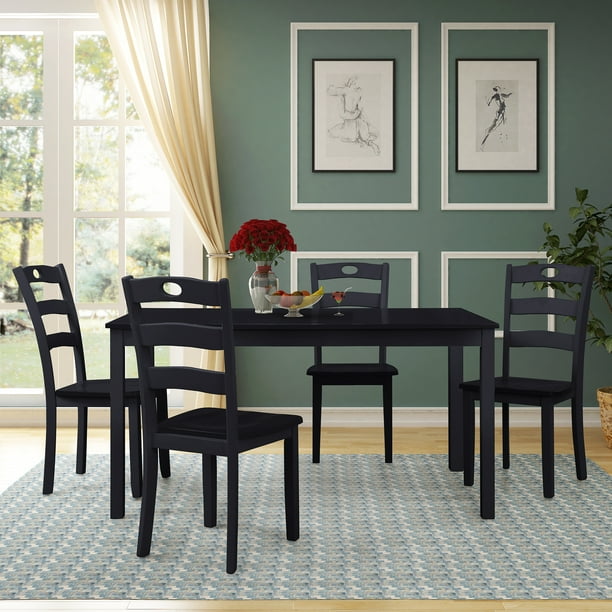 Harper & Bright Designs 5-Piece Wood Dining Table Set, Multiple Colors ... Harper & Bright Designs 5-Piece Wood Dining Table Set, Multiple Colors ...