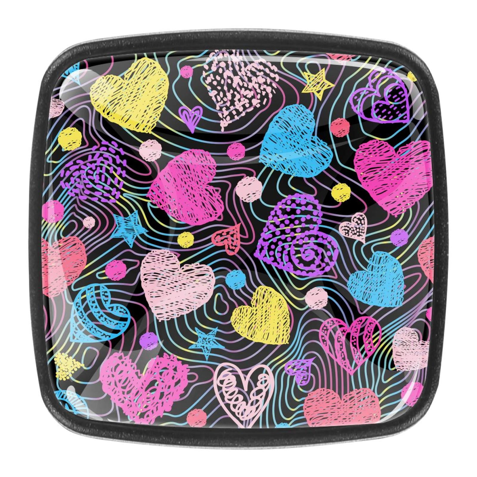 4 Pcs Square Cabinet Handle Cupboard Knob Drawer Pulls Handle Rainbow ...