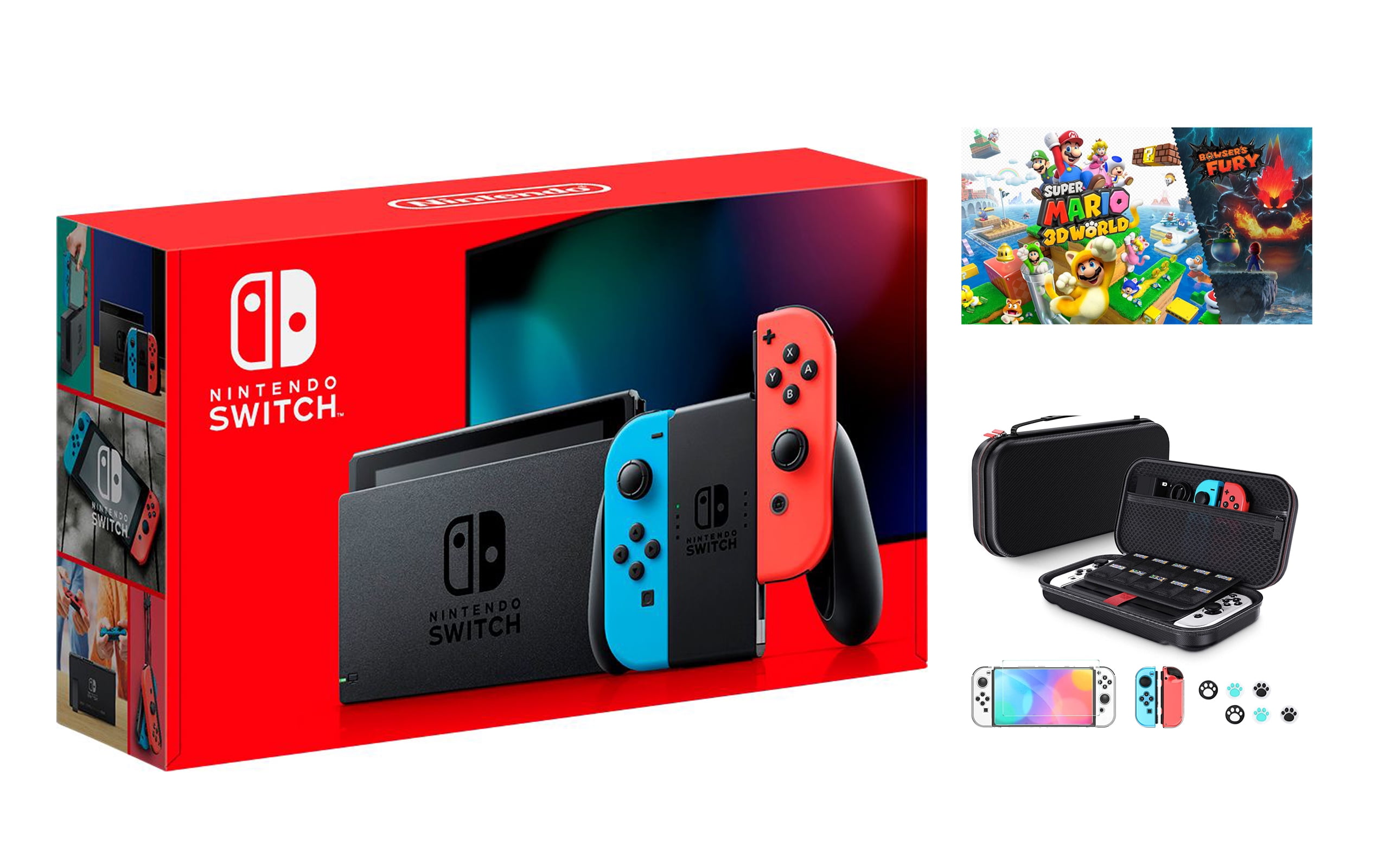Nintendo Switch Neon Red & Neon Blue Jon-Con Console, 32GB Internal ...