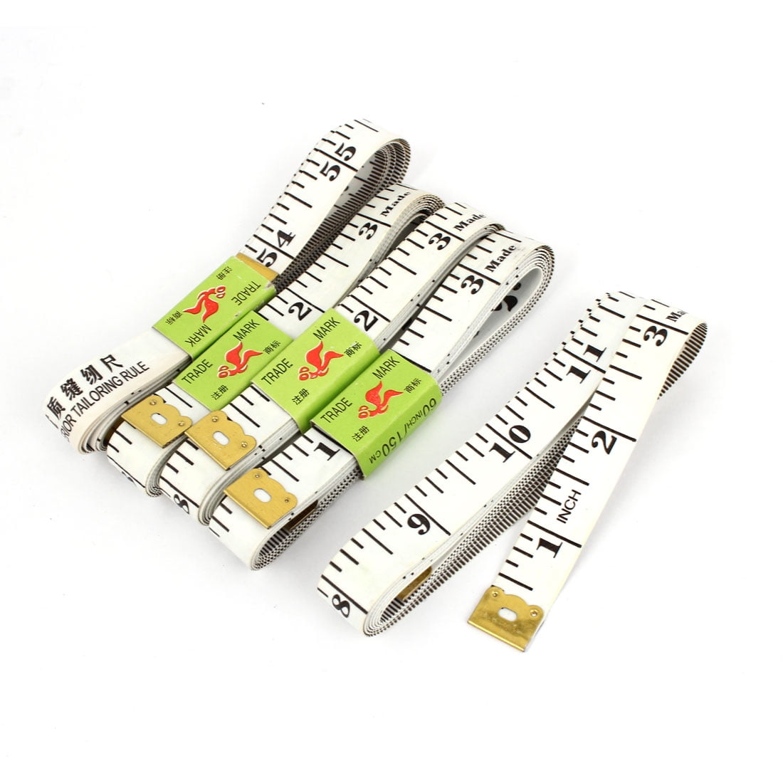 5Pcs 60" 1.5M White Soft Fiber Glass Seamstress Sewing Cloth Rulers ...