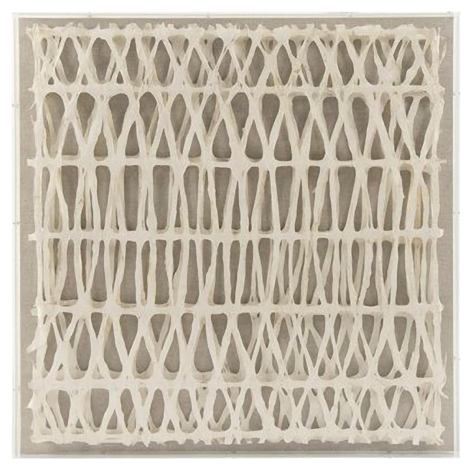 Wall Art Abstract Ivory Acrylic Paper Linen Velvet Framed - Walmart.com