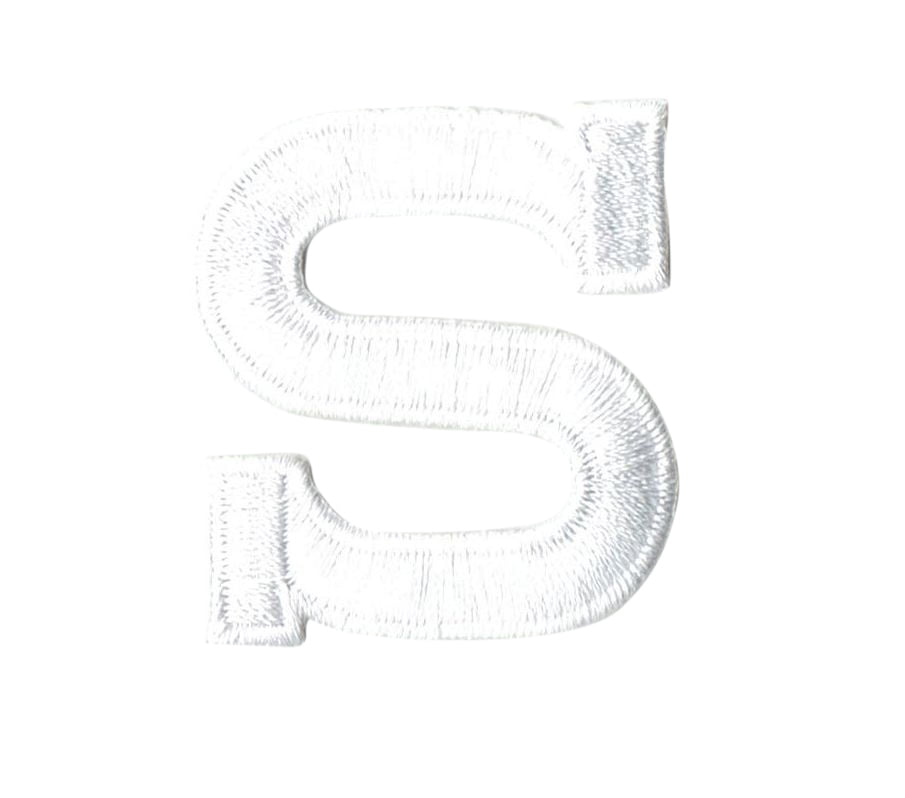 Alphabet Letter - S - Color White - 2" Block Style - Iron On ...