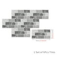Gray Brick Mosaic Wall Stickers 11.8x5.9" Self Adhesive Vinyl Wallpaper ...