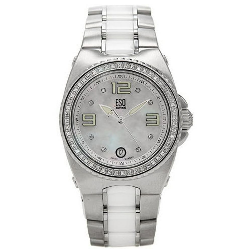 ESQ - ESQ by Movado Women's Bali Diamond Accented Stainless Steel And ...