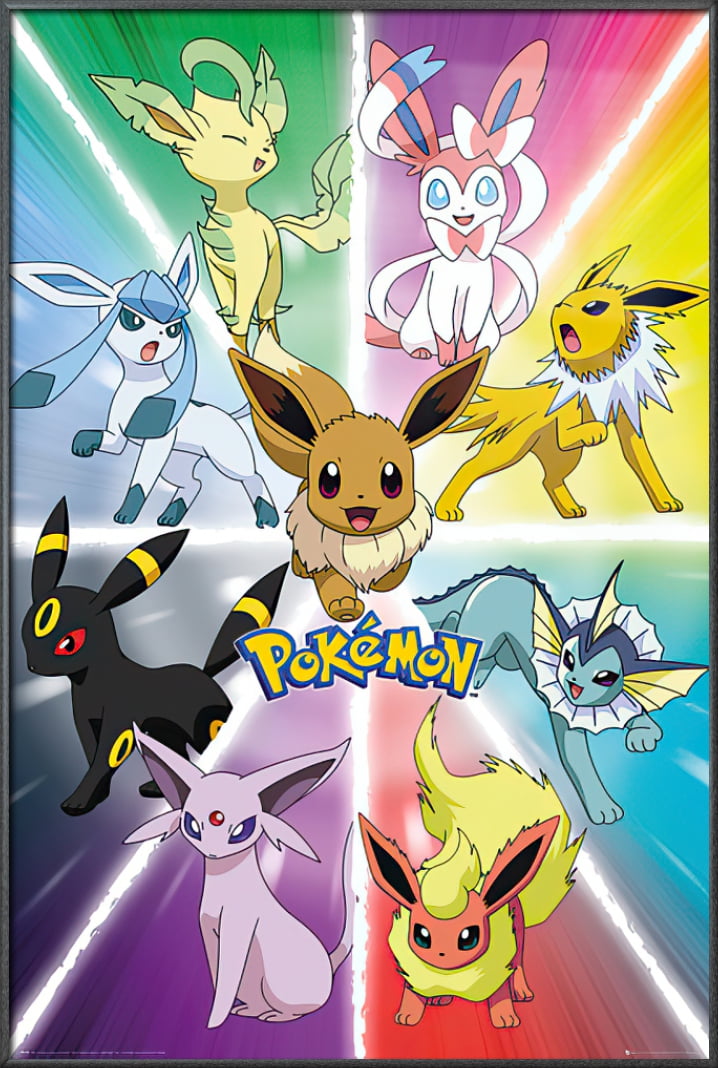 Pokemon - Framed TV Show / Gaming Poster (Eevee Evolution) (Size: 25" X ...