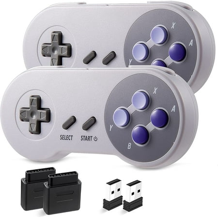 2 Pack 2.4 GHz Wireless Controller Game pad Compatible for SNES & PC ...