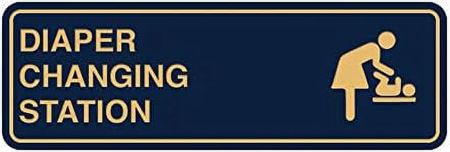 standard diapers changing station sign (navy blue/gold) - medium ...