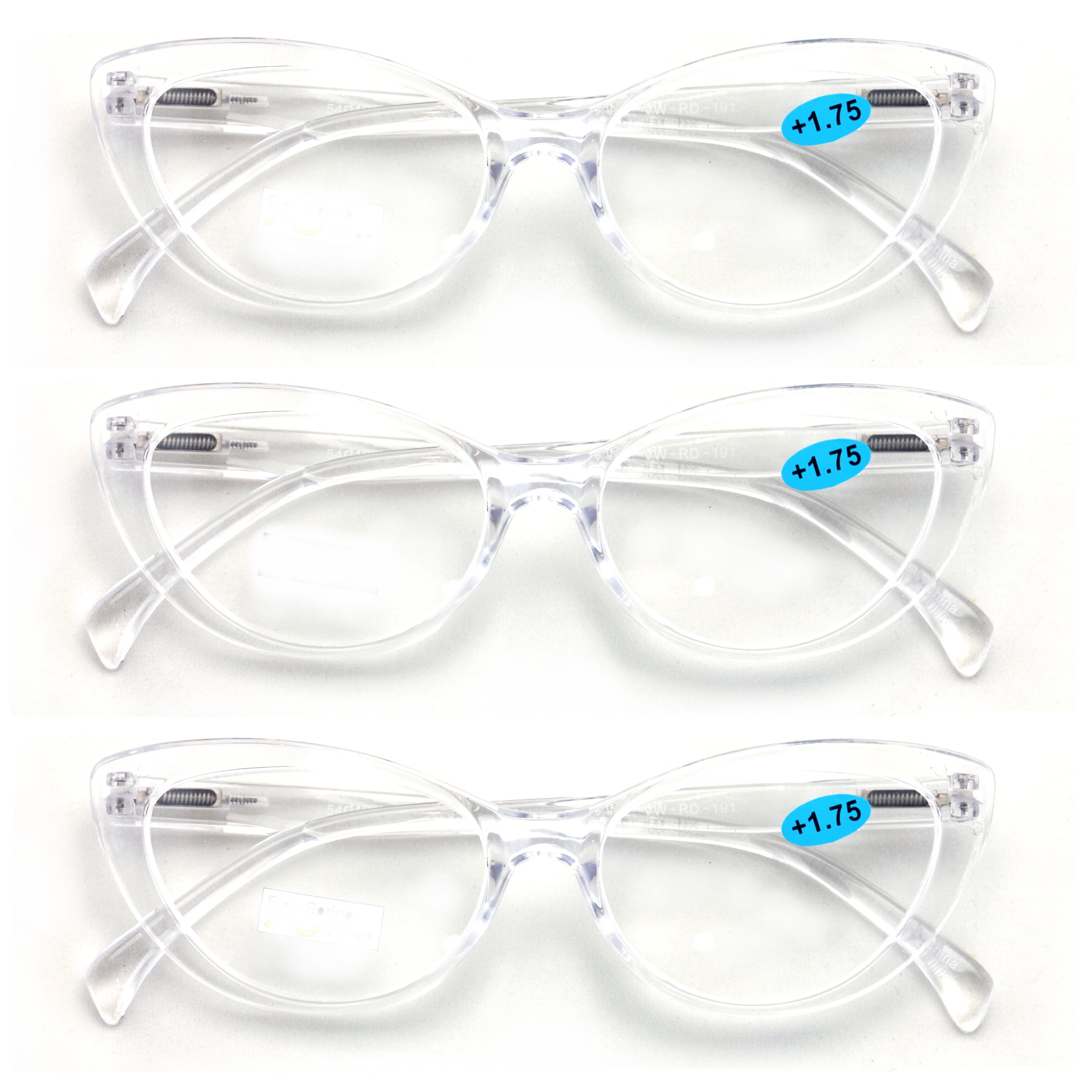 3 Pairs Lot Women Cat Eye Clear Readers Reading Glasse Cateye
