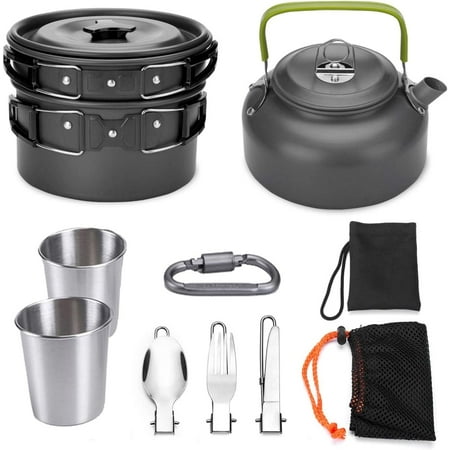Camping cookware 2-3 People Camping Teapot Set Pot Combination Portable ...