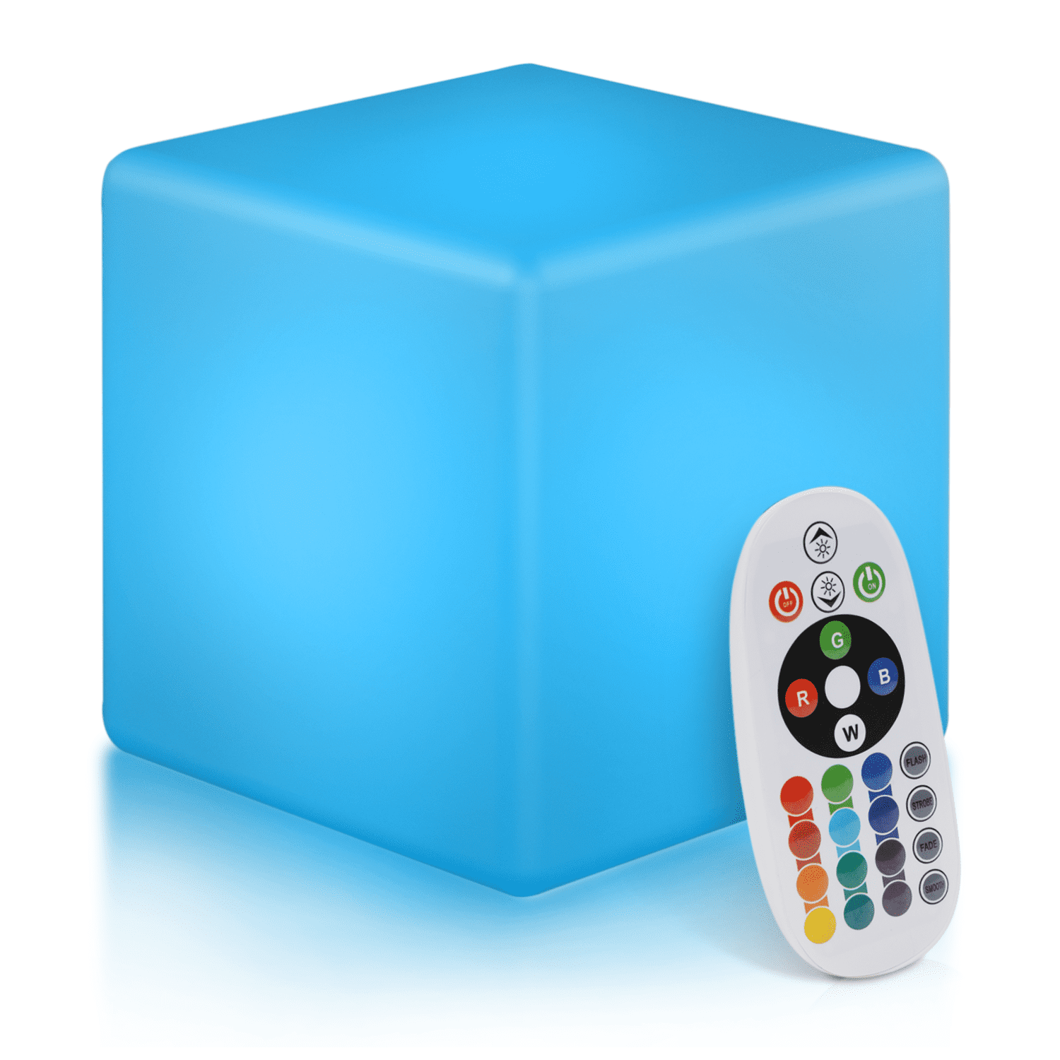 MoNiBloom 16 Inch LED Cube Light Bat Stool, 16 Color Changing LED ...