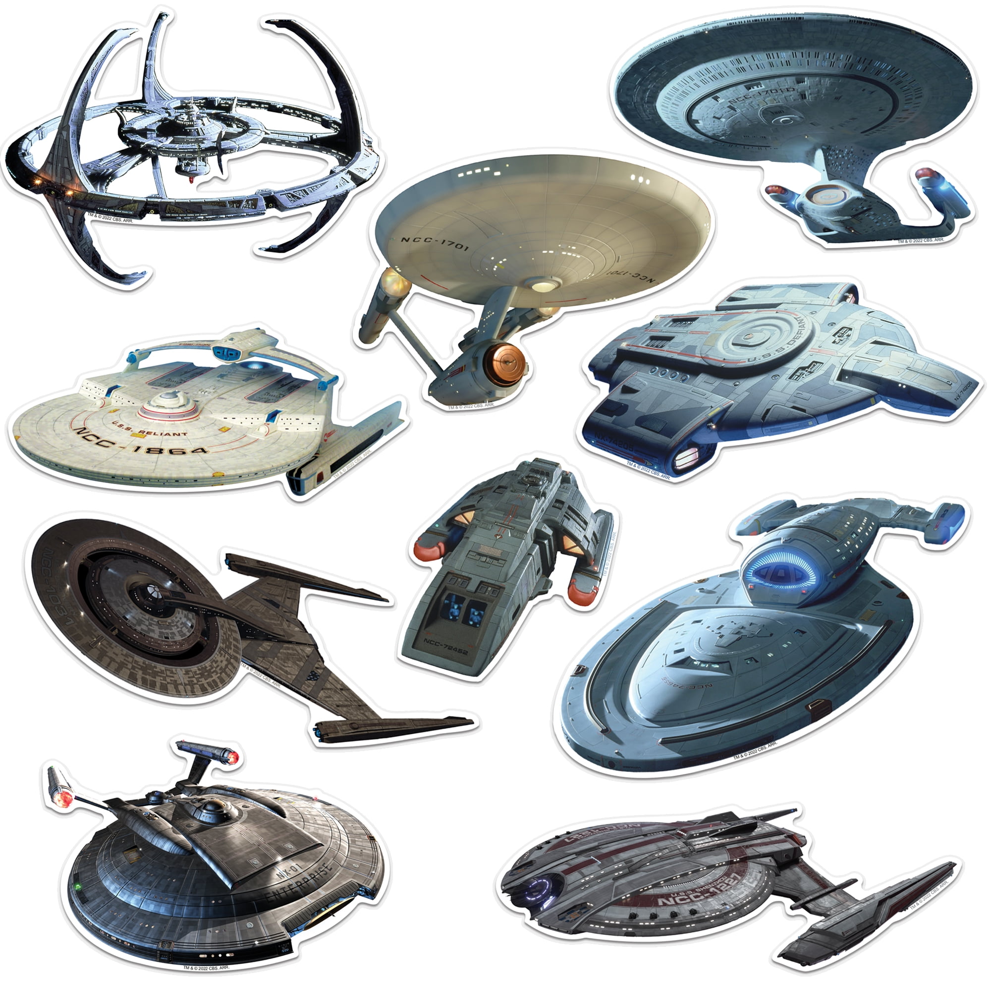 Star Trek Ships Large Sticker Pack Die Cut Vinyl Large Deluxe Stickers ...