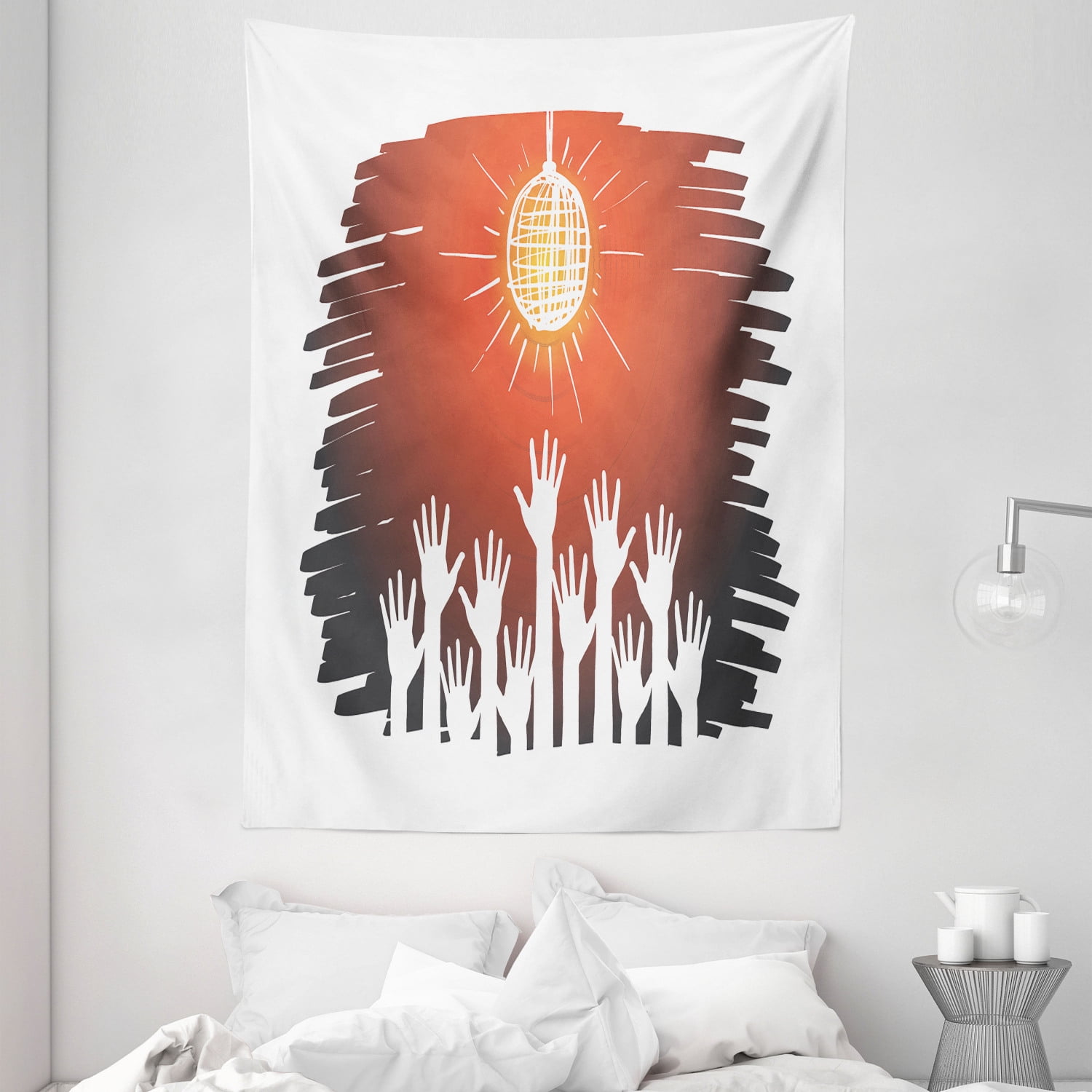 Rave Tapestry, Party Night Club Fun Concept Sketched with Human Hands ...