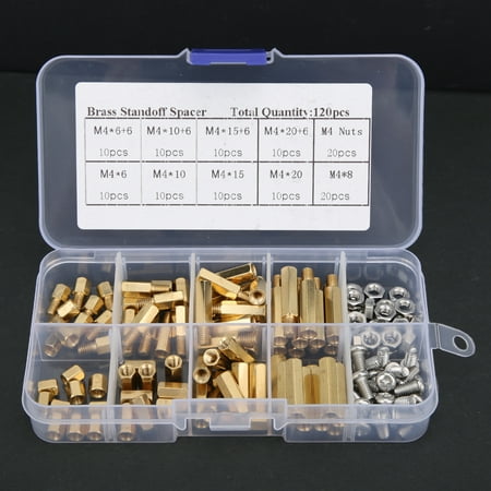 ANGGREK Fastener,120PCS Brass Hex Standoff 304 Stainless Steel Screw ...