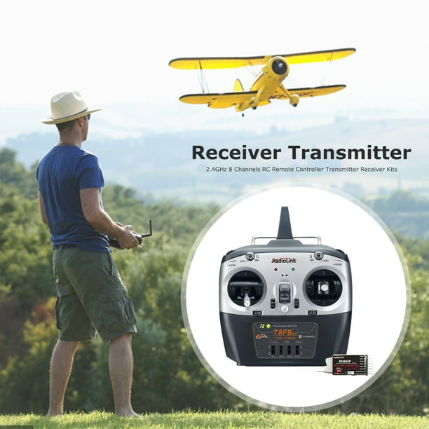 Peggybuy 2.4GHz 8 Channels RC Remote Controller Transmitter Receiver ...