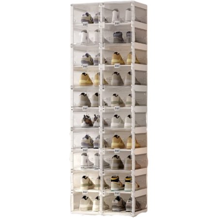 Shoe Box Transparent Shoe Rack can Store 20 Pairs of Shoe Storage Box ...