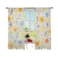 Blue Yellow Floral Sheer Curtains for Living Room Bedroom, Boho Bright ...
