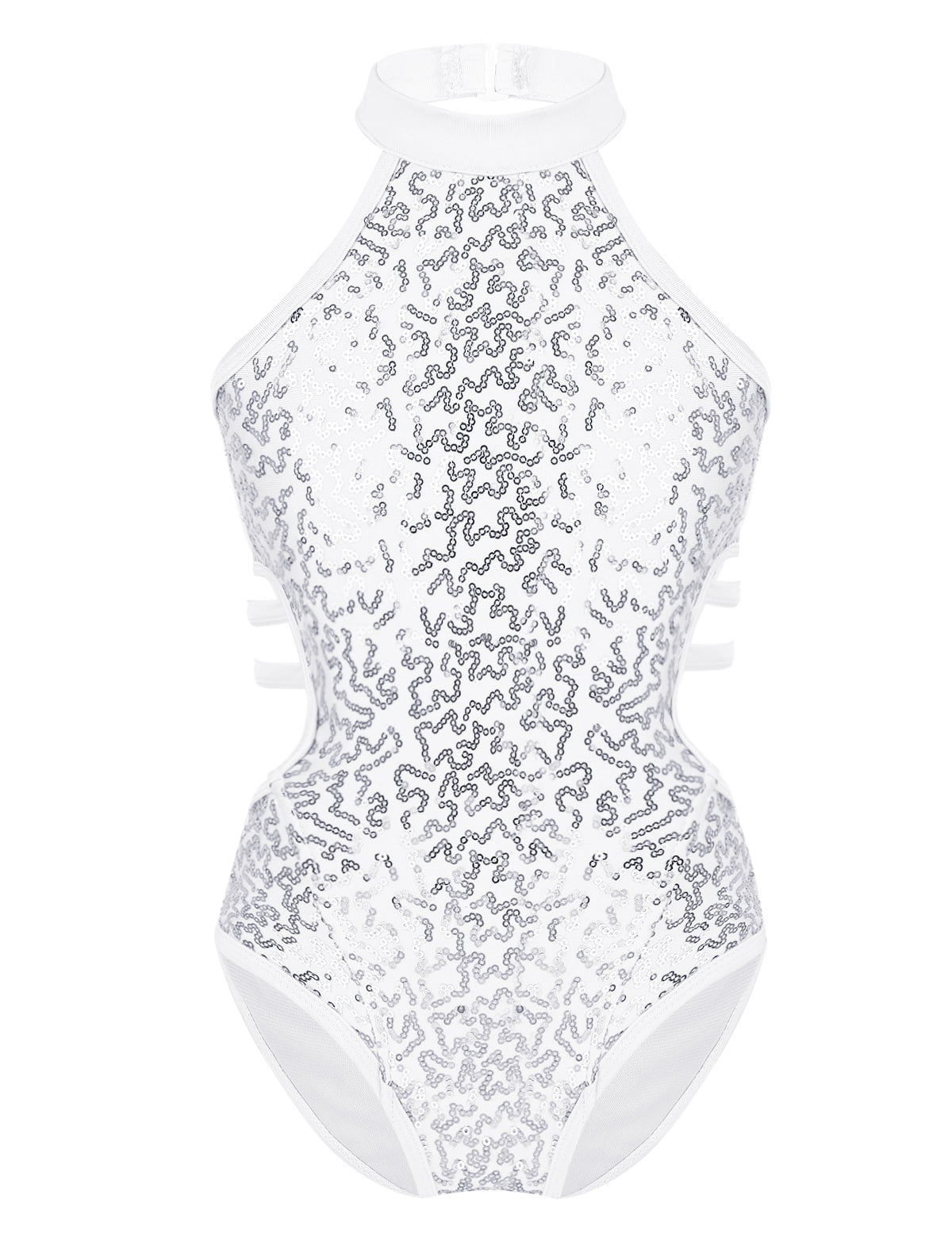 CHICTRY Girls Sequined Gymnastics Leotard Strappy Waist Dance Costume ...