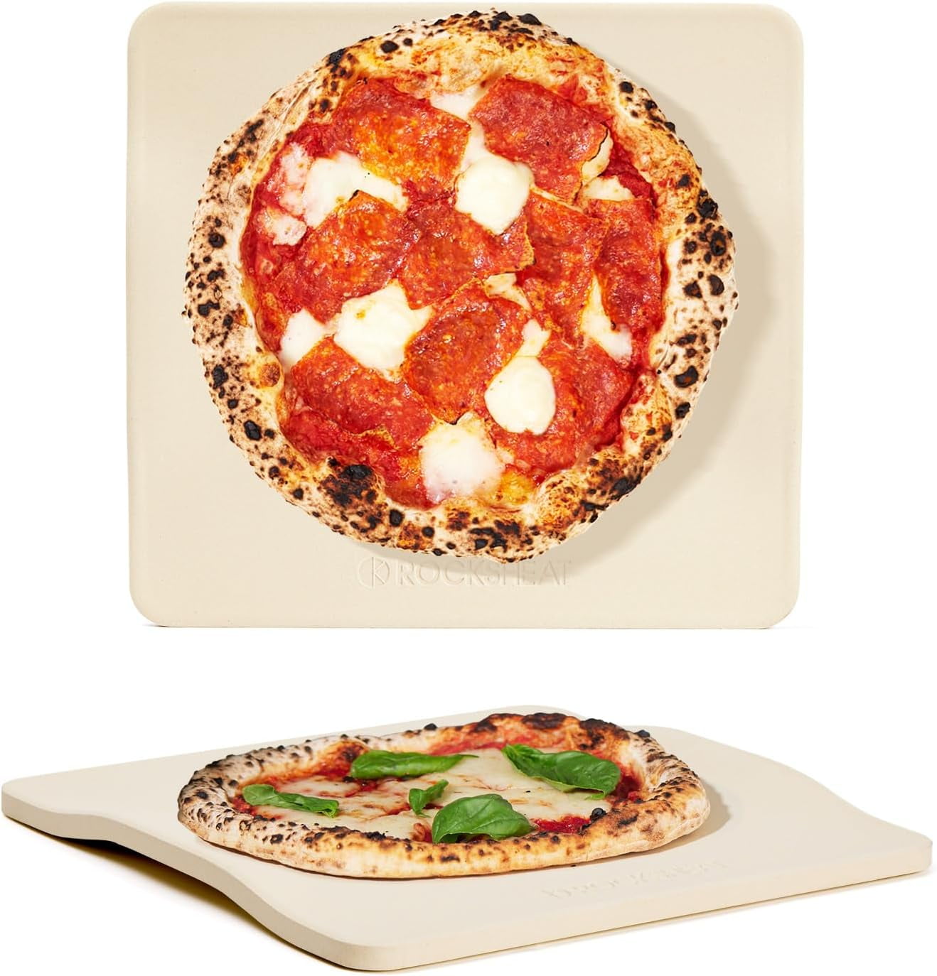 ROCKSHEAT Pizza Stone, Rectangular 12" x 11" x 0.47" Pizza Stones for ...