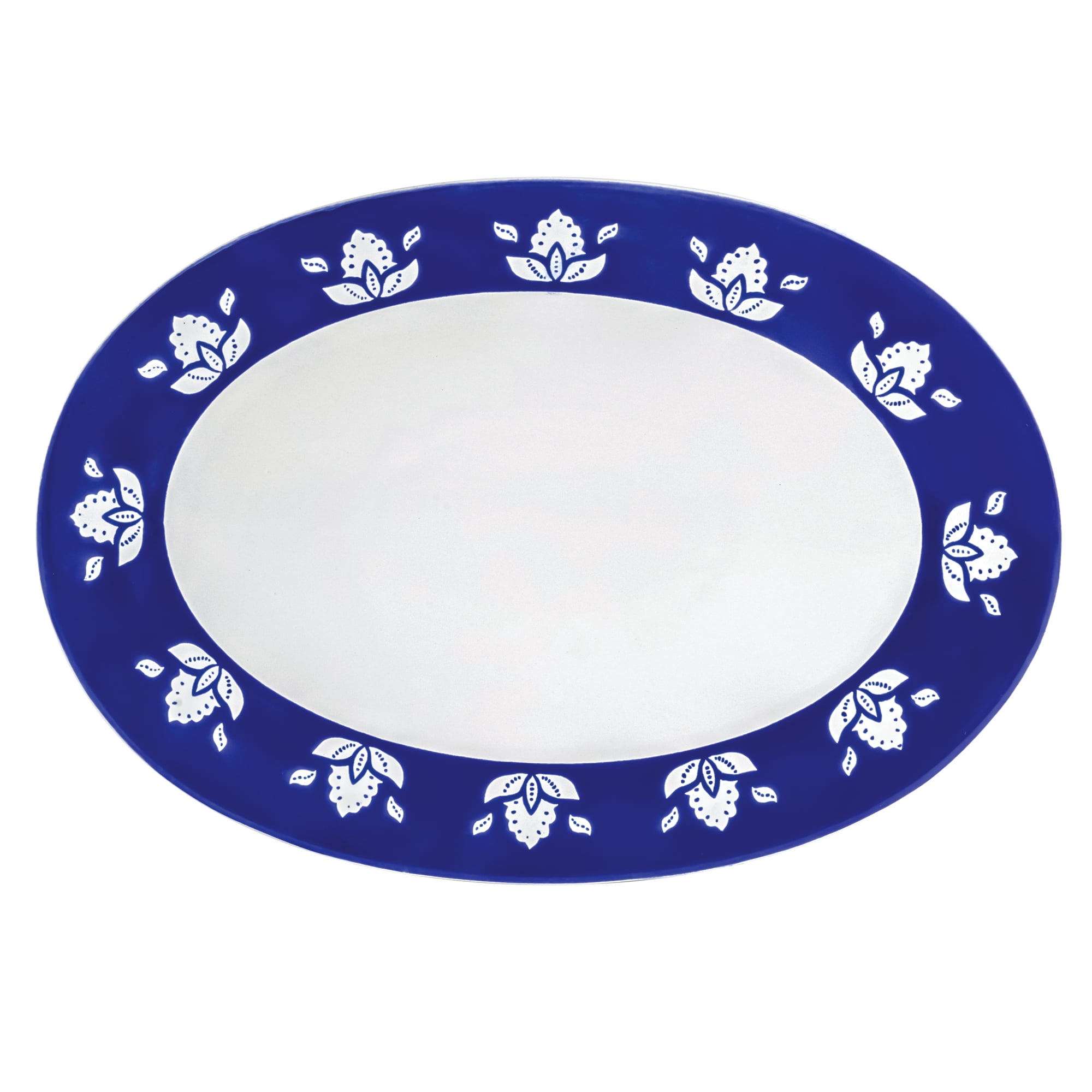 Sofia Home Large Oval Indigo Stoneware Serve Tray by Sofia Vergara ...