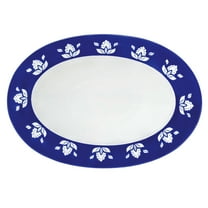 Sofia Home Large Oval Indigo Stoneware Serve Tray by Sofia Vergara - Walmart.com