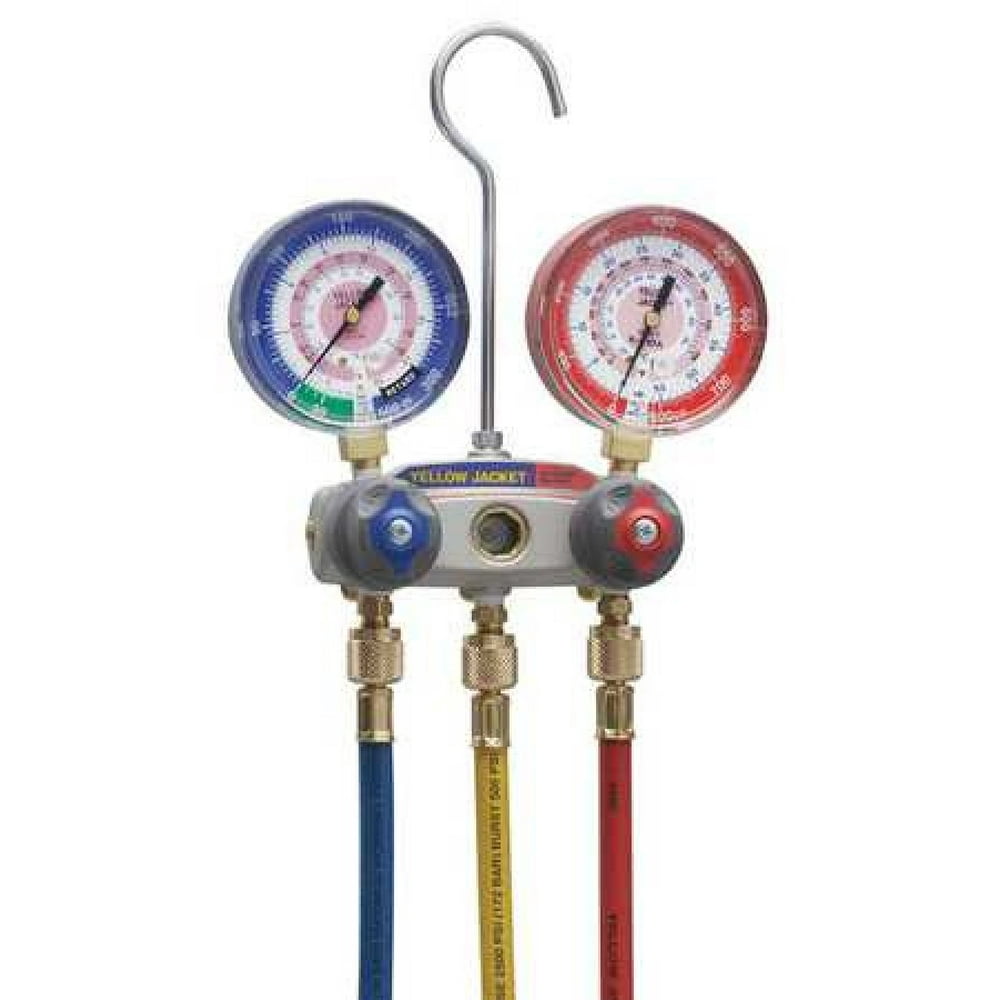 YELLOW JACKET 49867 Mechanical Manifold Gauge Set,2-Valve - Walmart.com ...