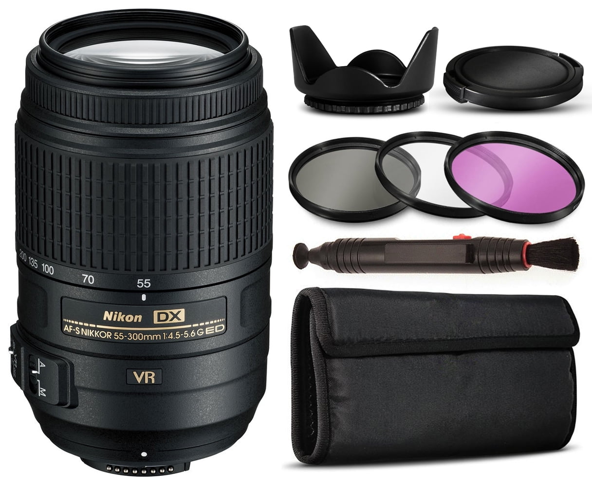 Nikon AF-S DX NIKKOR 55-300mm f/4.5-5.6G ED VR Lens 2197 with Basic ...