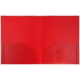 JAM Paper Heavy Duty Plastic Two Pocket Presentation Folders, Red, 6 ...