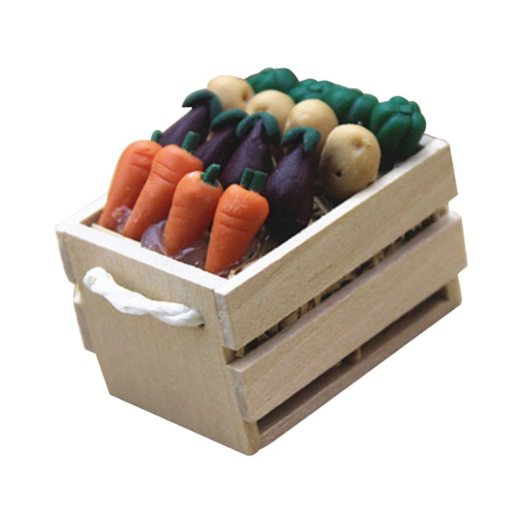 Realistic Miniature Vegetables in Wooden Box for 1/6 1/12 Dollhouse ...