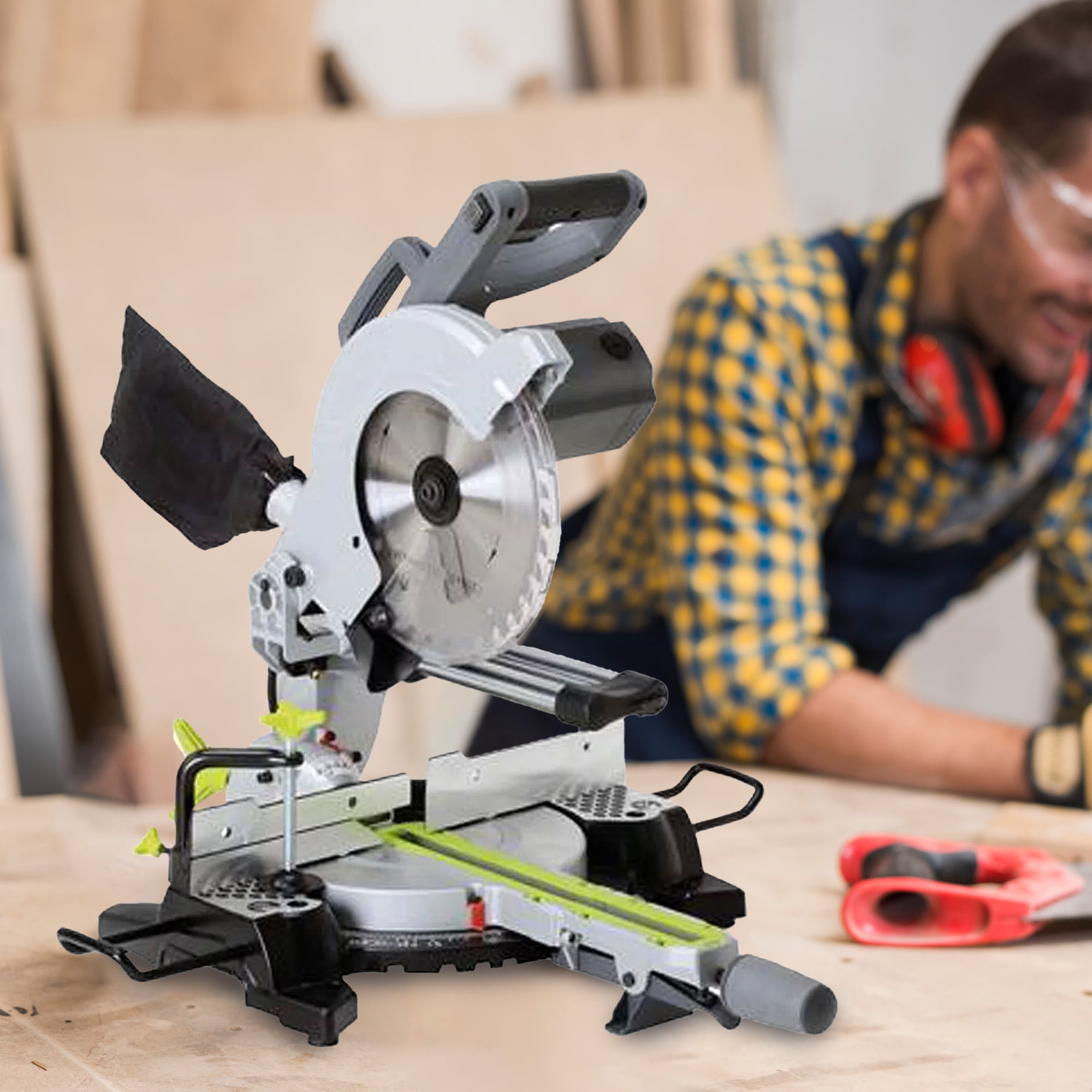 Master Mechanic 10 Inch Compact Sliding Miter Saw Electric Bevel Compound with Laser Guide Walmart