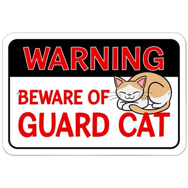 Warning Beware of Cat Sign - Walmart.com