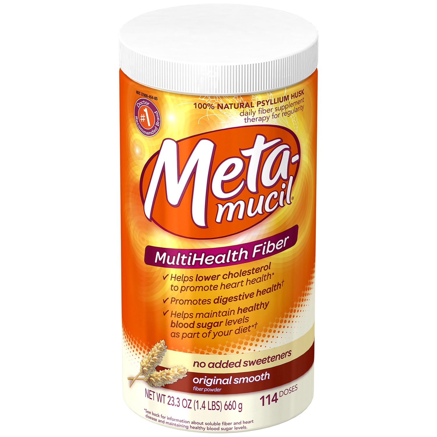 Metamucil Psyllium Fiber Supplement Orange Smooth Texture Powder ...